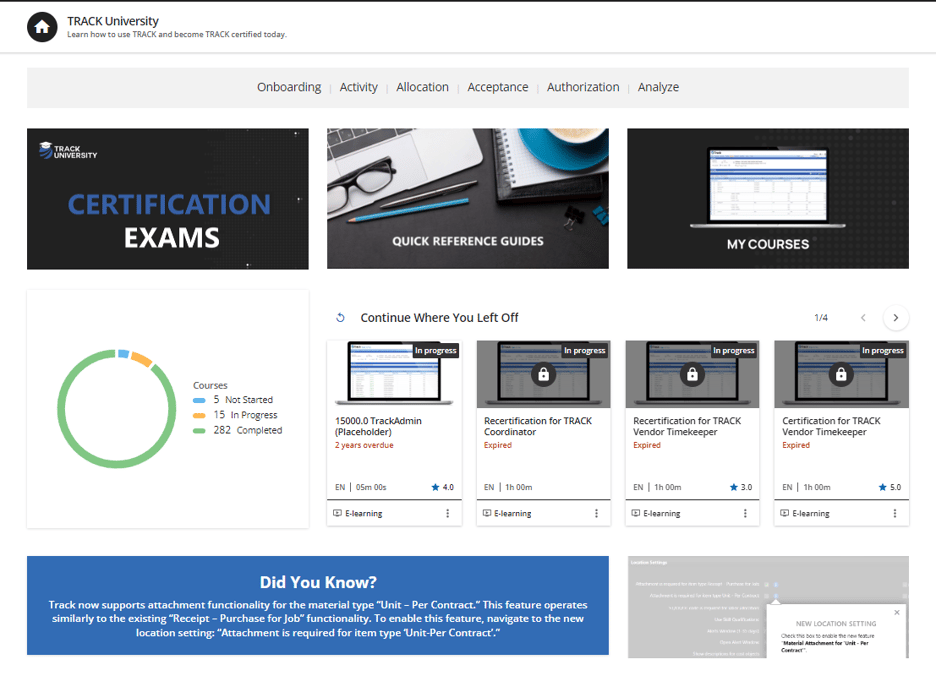 TRACK University Modernized Learning Platform